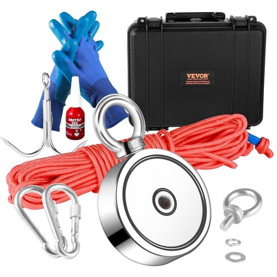 VEVOR Aimant de Pêche Double Face Super Puissants Capacité 272x2 kg Kit ...
