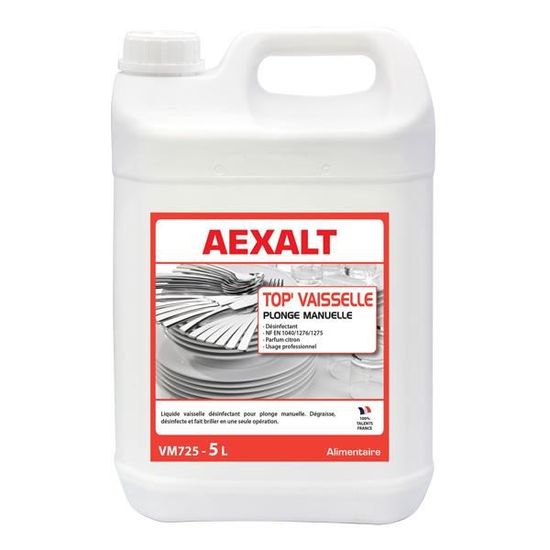 Aexalt - Bidon de 5 L liquide vaisselle désinfectant bactéricide lévuricide puissant - TOP ...