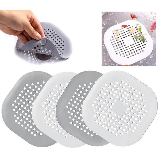 Filtre Drain de Douche,4 Pièces Filtres en Silicone pour évier de ...
