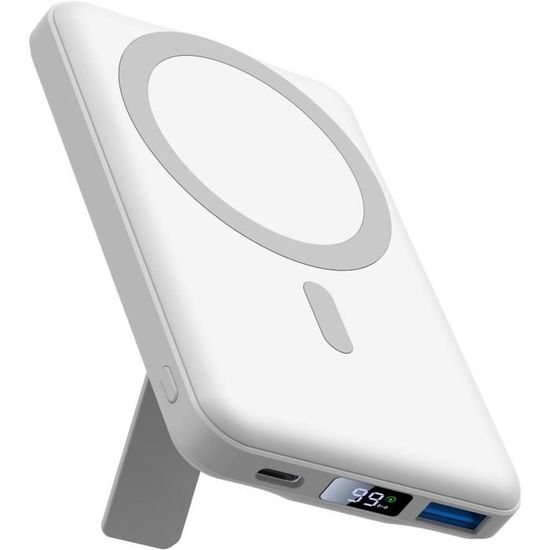 Batterie Externe Avec Magsafe, 10000Mah Power Bank Magnetique Sans Fil, Pd 22.5W Charge Rapide ...