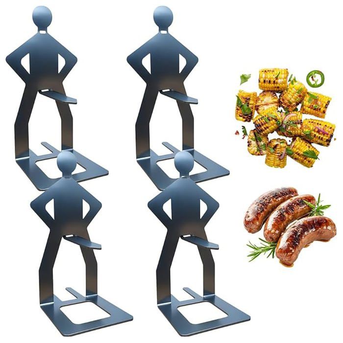Support à Saucisses En Acier Inoxydable Pour Barbecue 4 Pièces