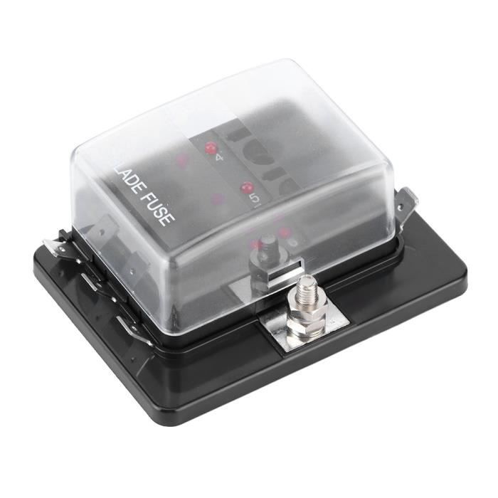 Akozon Porte-fusible Support de boîte à fusibles à lame à 6 voies avec ...