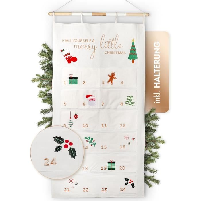 Calendrier de l'Avent à remplir Calendrier mural avec 24 cases à ...