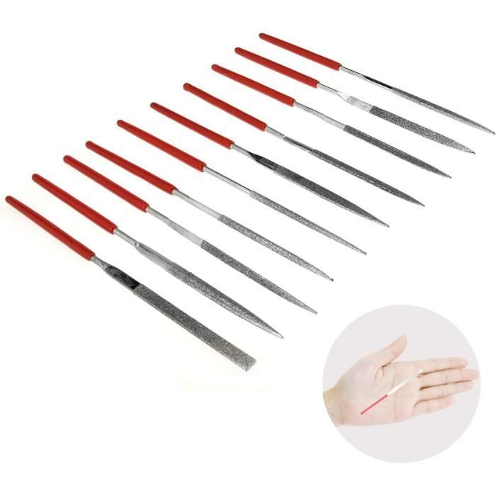 Kalim Mini jeu de lime à aiguille diamant (10 pièces lime diamant de ...