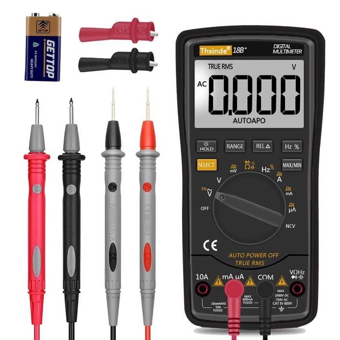 Multimètre numérique automatique TRMS 6000 ohmmètre mesure la tension ...