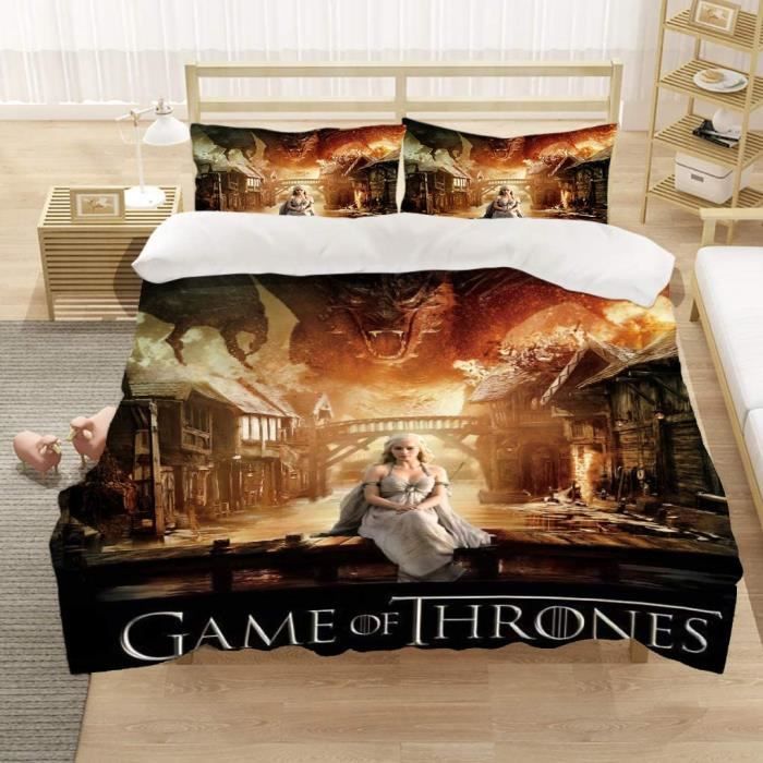 Parure de lit Game of Thrones Licence GOT 200x200cm Motif 3D Multicolore Cdiscount Maison