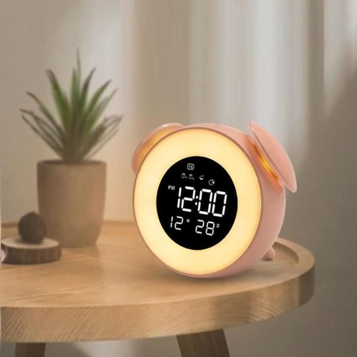 Réveil Horloge,Réveil LED musical pour enfants,veilleuse sonore,lampe ...