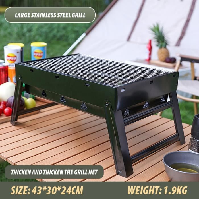 Grand 43cm30cm Barbecue à Charbon Pliable pour Camping en Plein Air ...