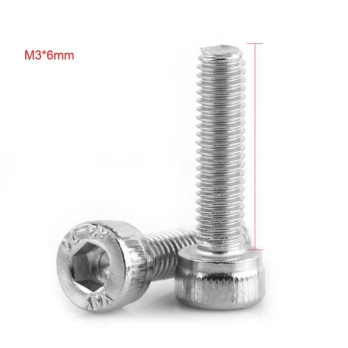 Fafeicy Vis à six pans creux Boulons à Tête Hexagonale à Tête Creuse SS304 en Acier Inoxydable ...