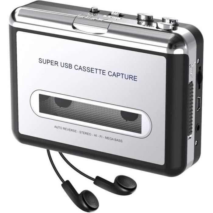 Lecteur de Cassette Portable Baladeur Cassette Audio Bande à MP3 ...