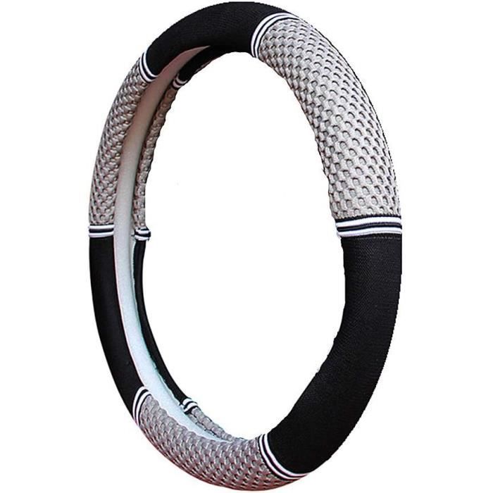 Couvre Volant Voiture Couvre Volant Cuir Noir Noir Volant Couverture ...