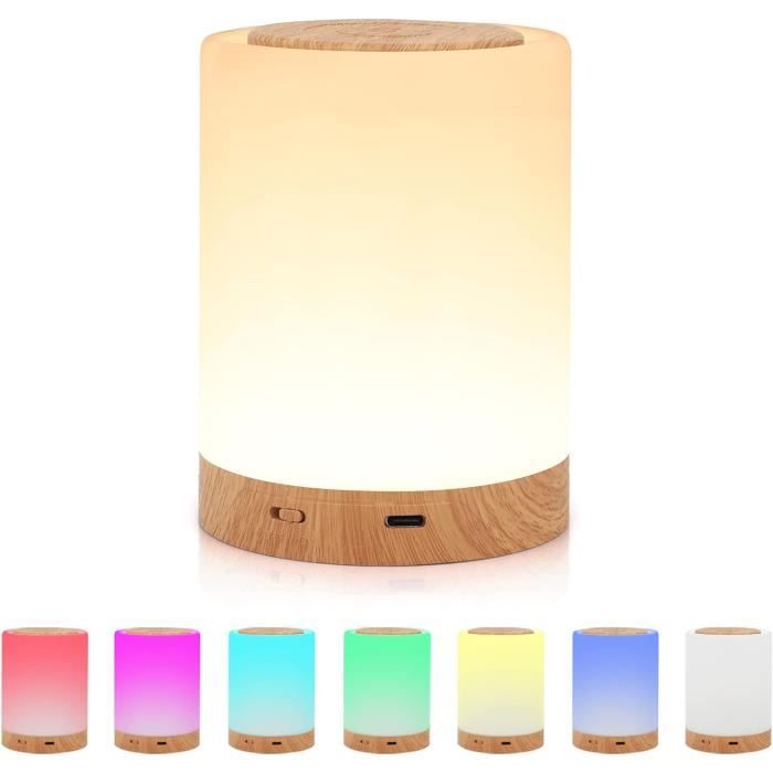 Lampe De Chevet, Tactile, Veilleuse Pour Enfants, Led, Lampe Nuit Colorée Toucher Intelligente ...