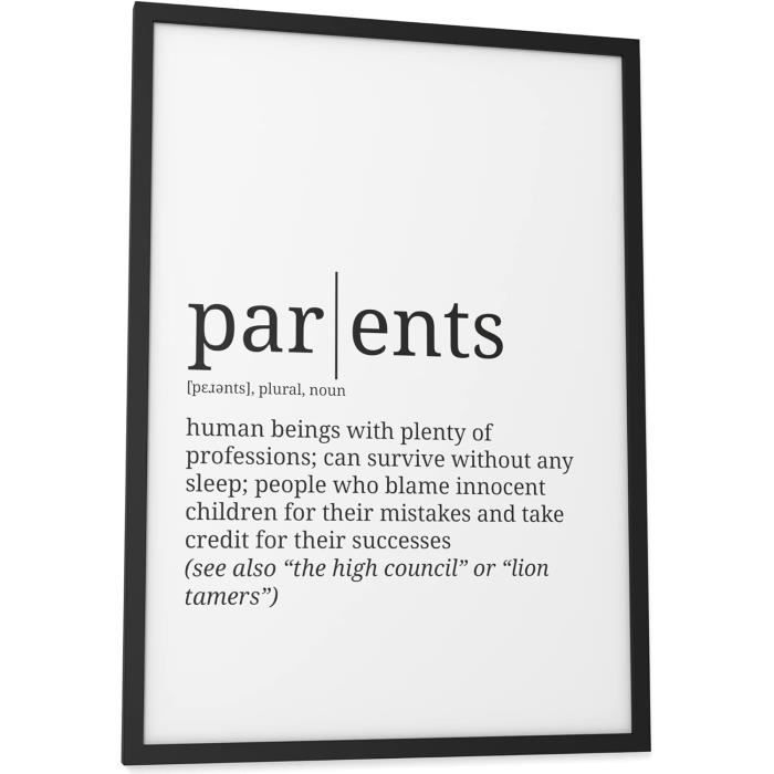 Définition Parents, 30X40 Cm Décoration Murale Pour Salon, Chambre À ...