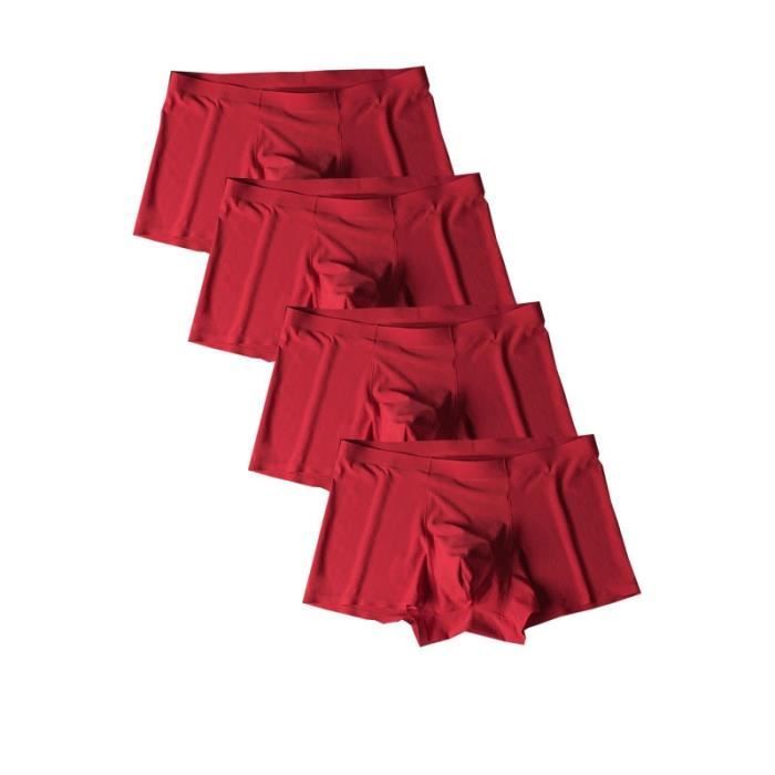 Sous-vêtement,Boxers de luxe en soie antibactériens pour hommes, sans ...