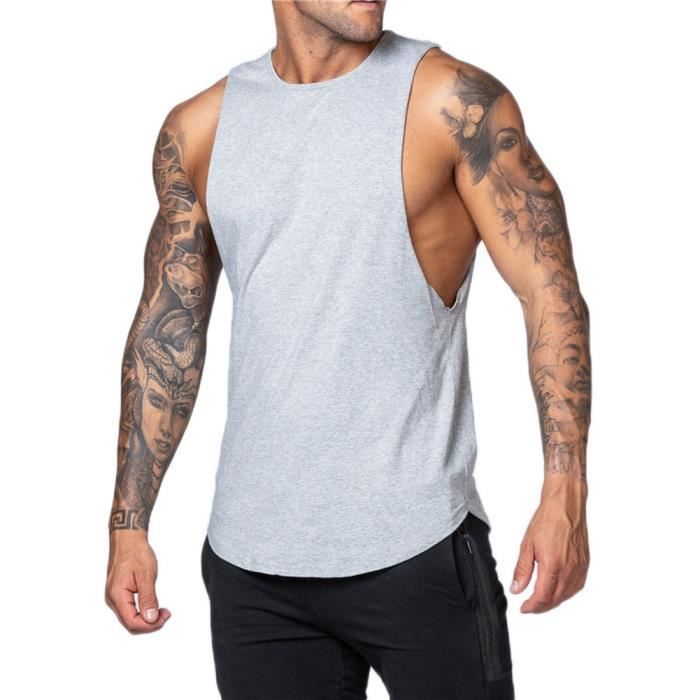 Débardeur de Running Homme Bodybuilding Tank Top Sport Sans Manches ...