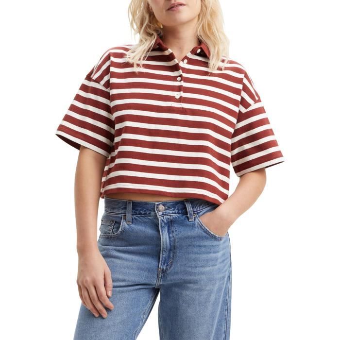 Polo coton rayé Levi's® femme rouge Brique - Cdiscount Prêt-à-Porter
