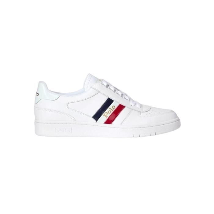 Baskets Polo Ralph Lauren Court Homme Blanc Blanc - Cdiscount Chaussures
