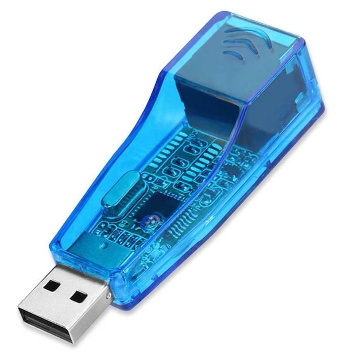 OCIODUAL Carte Réseau Ethernet Externe Bleu Adaptateur Clé USB 2.0 Mâle ...