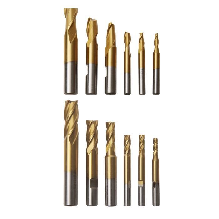 Jeu de fraises - OPTIMUM - Coffret de 12 pièces - 2 et 4 lèvres - Queue ...