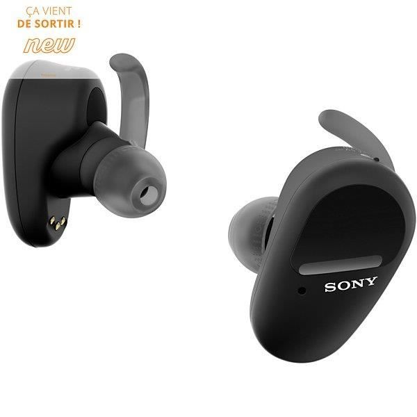 Ecouteurs Sony WF-SP800 noir Autonomie élevée (18h max.),Ultra léger ...