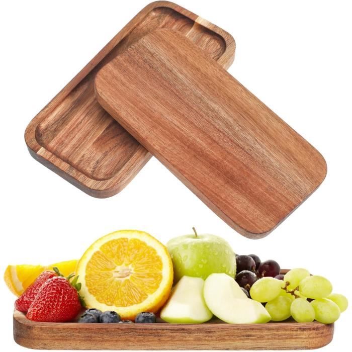 Lot de 3 plateaux de service en bois pour présenter des aliments, des ...