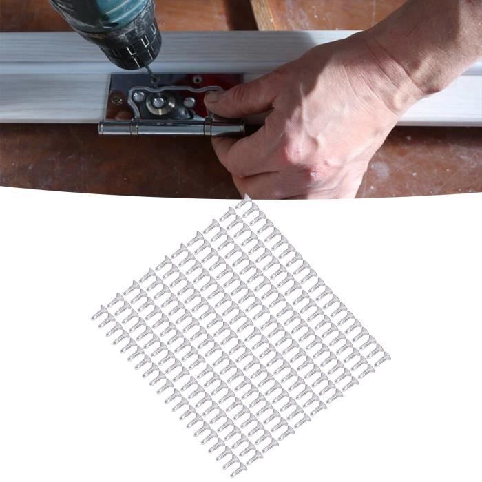 Vis perceuse à tête fraisée - SURENHAP - 200 vis autoperceuses 16 mm - Acier inoxydable 410 ...