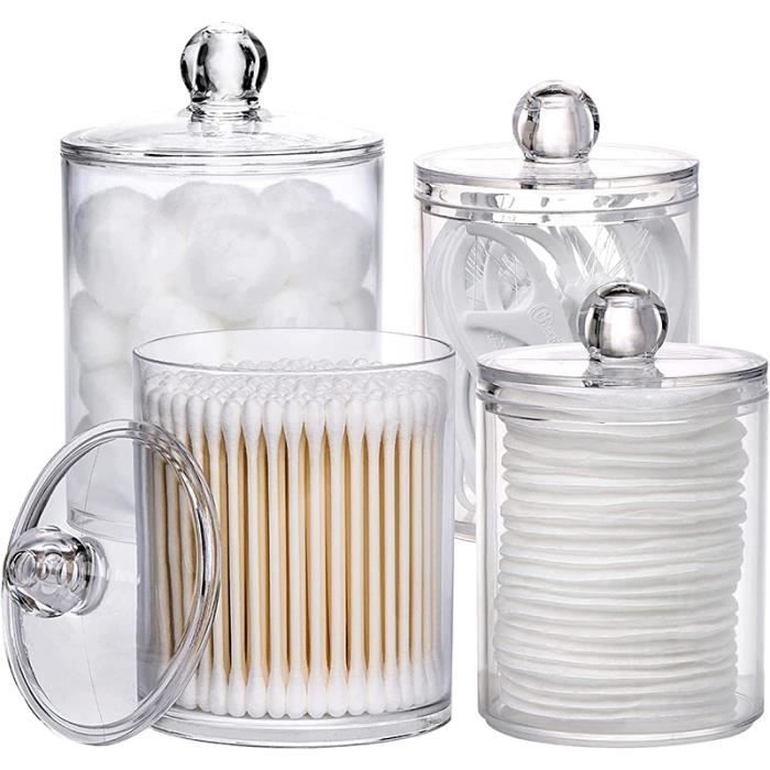 4 Pack coton ball stand distributeur, transparent anti - poussière ...