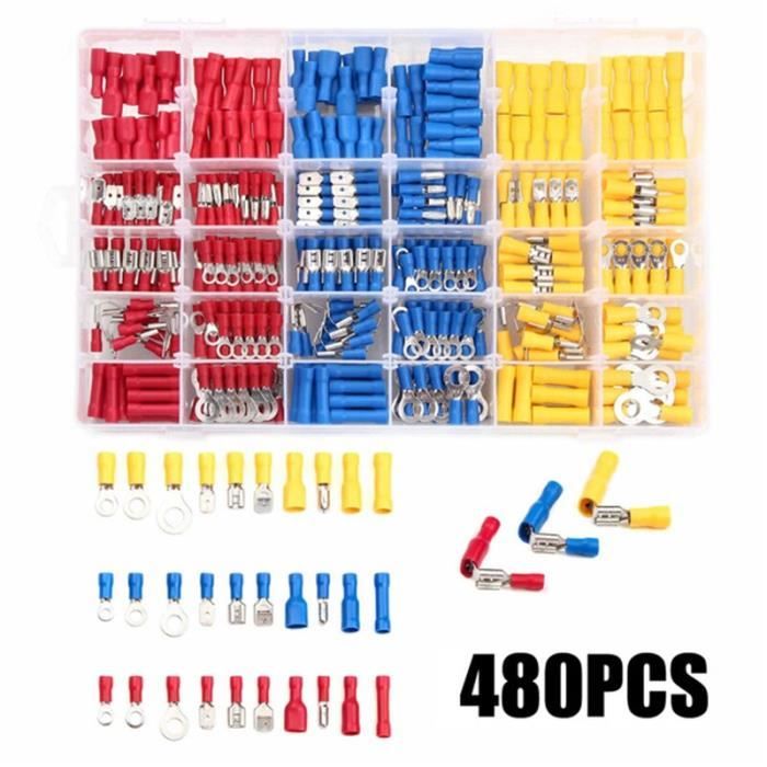 COSSE ELECTRIQUE,480PCS--Connecteurs électriques à sertir, assortiment de 280 ou 1200 pièces ...