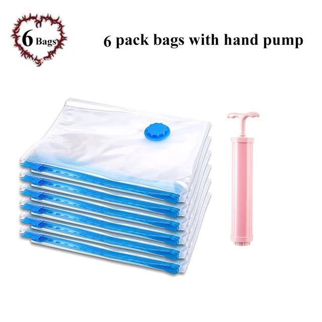 Sac de compression sous vide,6 Bags with pump-Large 60X80CM--Sacs de ...