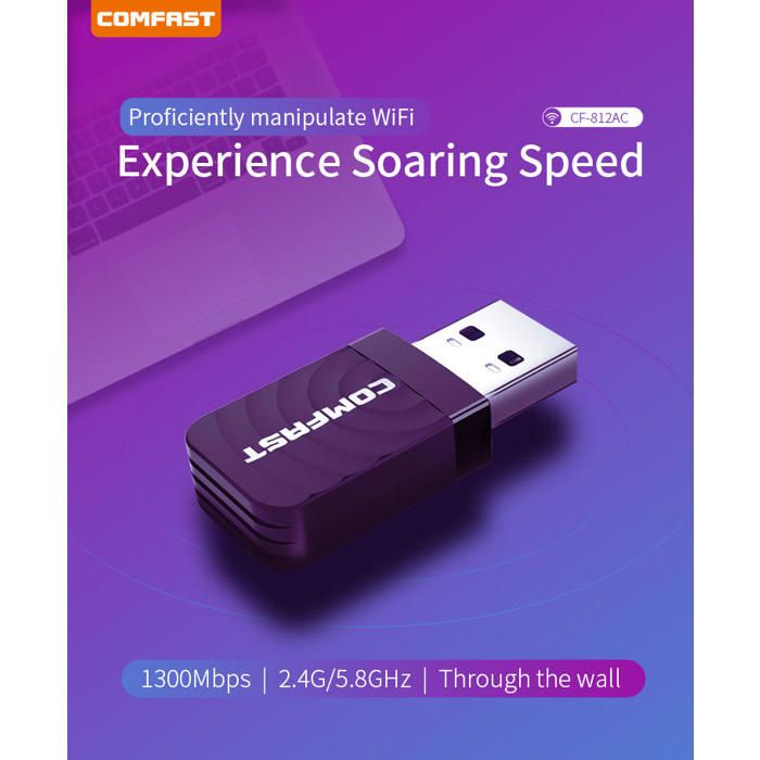 Adaptateur WiFi double bande - RNCYN - USB3.0 - 1300 Mbps - MU-MIMO ...