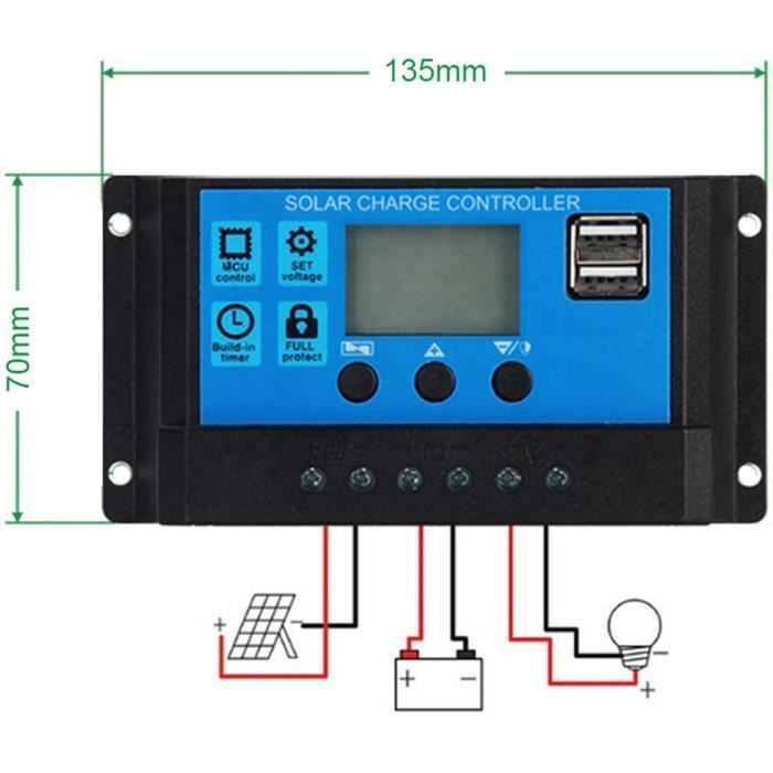Controleur 24V 800W Panneau Solaire,Solar Charge Controller 12V,Contrôleur De Charge Solaire,60A ...