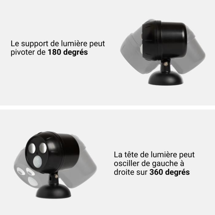 Lampe Detecteur de Mouvement exterieur, Eclairage LED a pile ...