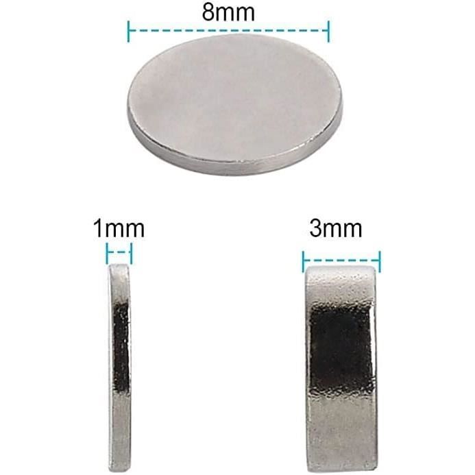 50 Pcs 8 * 1Mm Aimants Solides D'Aimant De Néodyme N42 Disques ...