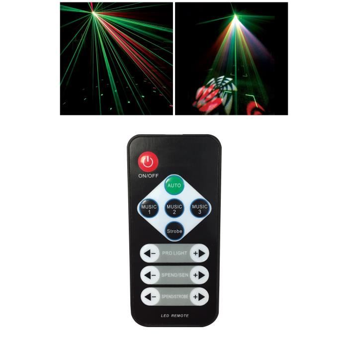 Jeux de lumière - POWER - METEOR V - 3-en-1 - Laser multipoints Rouge ...