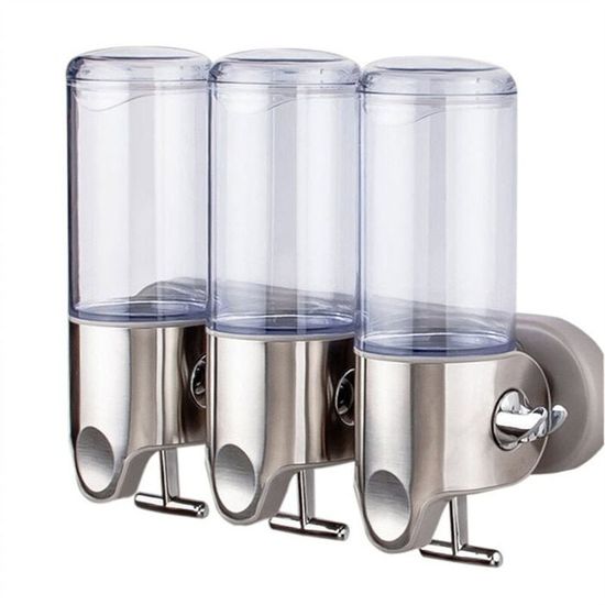 Distributeur de savon, Acier inoxydable, 3 en 1, Transparent/Argent ...