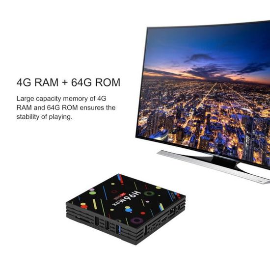 TV BOX 4K * 2K H96 Max Smart Double WIFI 2.4G&5G T-Flash TV Media Player Android 6.0 （4G RAM et ...