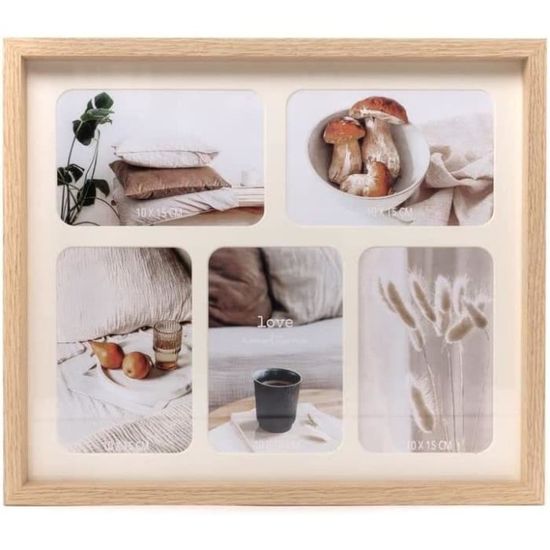 Cadre photo mural multiple Cinq Photos 10 x 15 Cadre photo décoratif ...