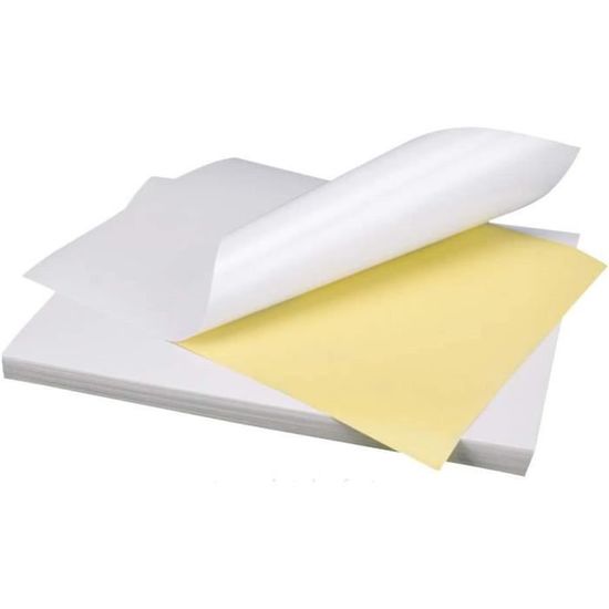 Papier Autocollant pour Imprimante,Papier Impression Brillant 50 PCS ...