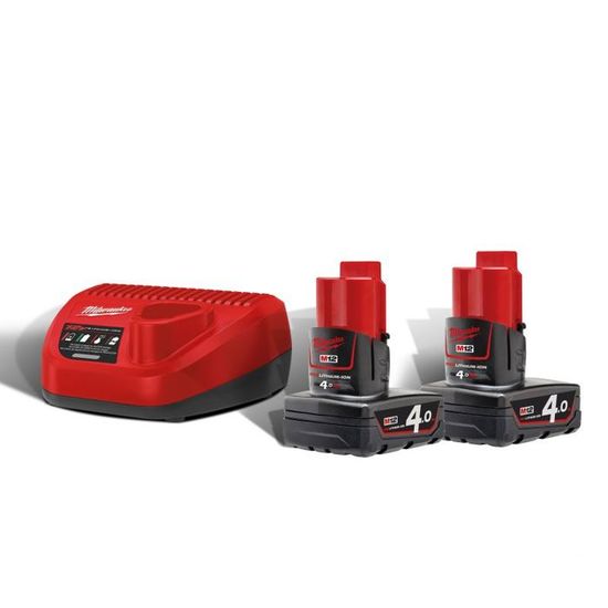Pack 2 batteries M12 NRG-201 12V 4Ah - MILWAUKEE - 4933459211 ...