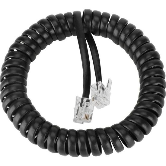 Câble Spiralé Pour Téléphone - Flexible - Cordon Bouclé Rj9 - Prise Rj9 ...