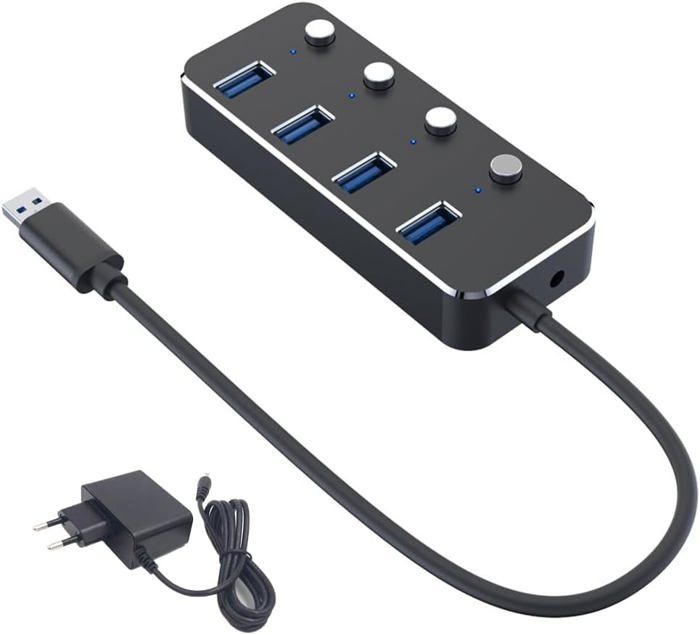 Adaptateur Secteur Usb 3.0 Hub Répartiteur 4 Ports Usb Multi Extender ...