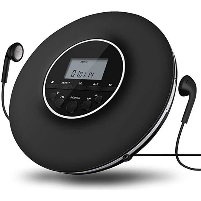 Lecteur CD Portable Lecteur de Musique MP3 avec Écouteurs Stéréo et ...