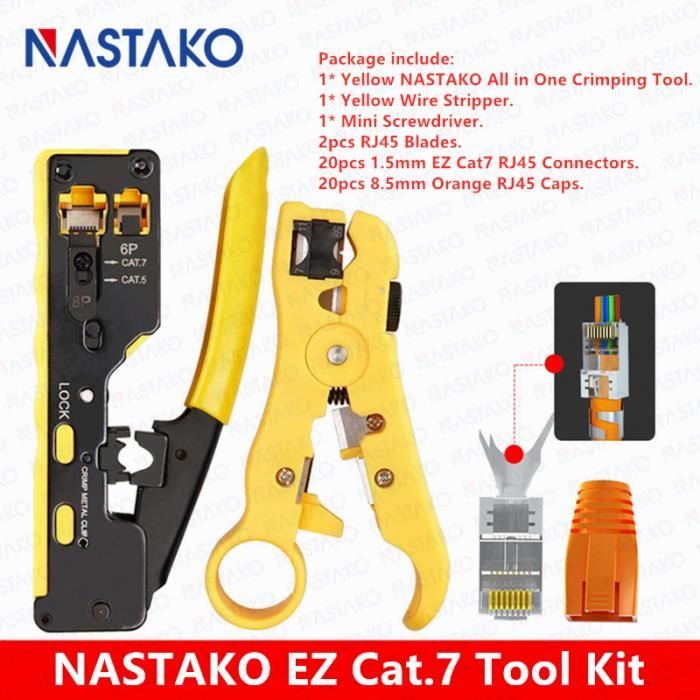 Trousse à outils EZ Cat7-Kit d'outils de sertissage réseau avec fiches ...