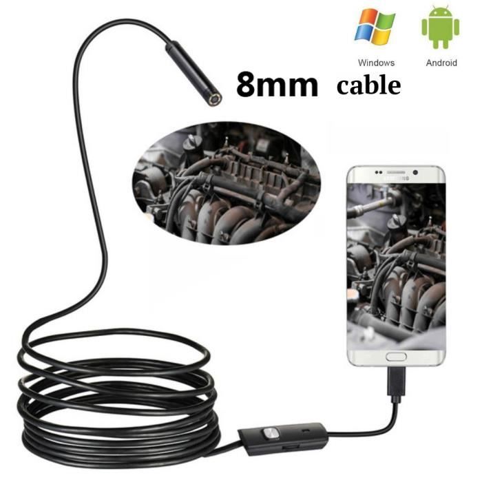 8mm Lens - 3.5 m - Endoscope USB 8mm, caméra Android 2MP, caméra ...