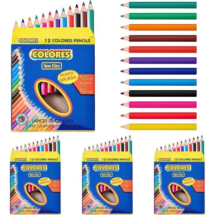 4 Sets De Crayons De Coloriage Crayons De Coloration En Bois Ensemble ...