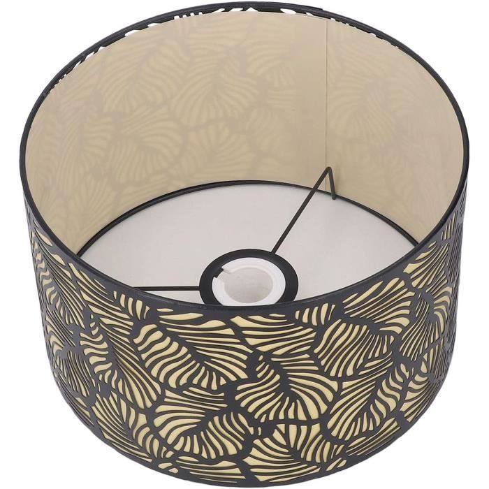 Abat-Jour Creux Noir, avec Doublure Jaune, Tête de Lampe E27 E14 ...