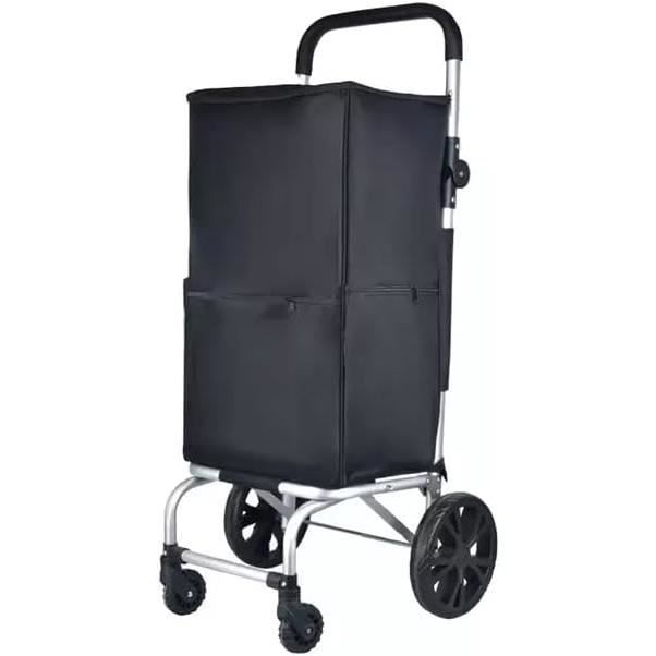 Chariot de course 4 roues| Chariot de courses caddie pliable| Caddie à ...
