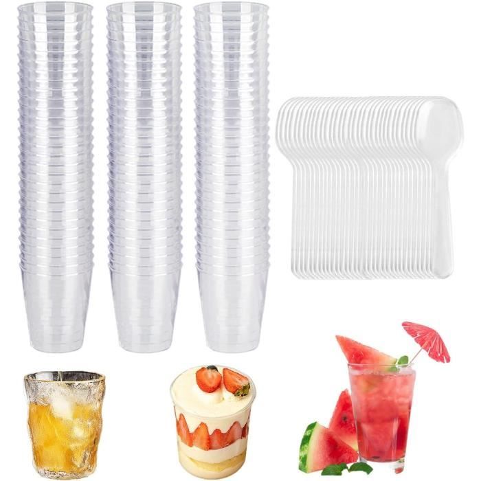Verrine, 50PCS Verrines Plastique, 55ML Verrine Plastique Aperitif ...