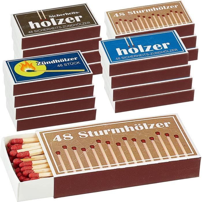 Lot de 16 paquets de 48 allumettes au look nostalgique - Boîte d ...