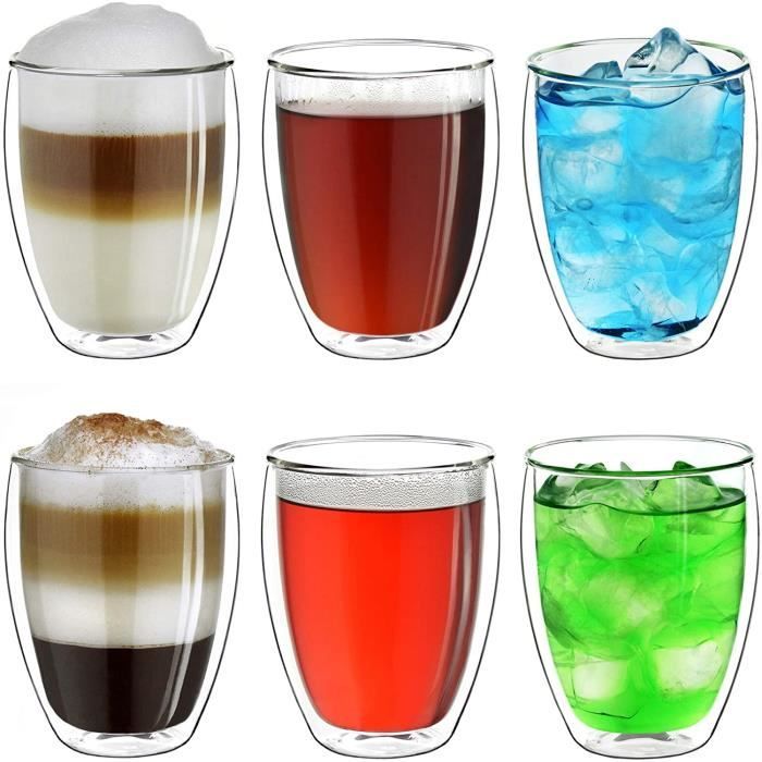 Creano Ensemble de 6 Verres Thermique à Double Paroi XXL Haute ...